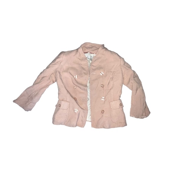 Zara | Jackets & Coats | Zara Woman Frayed Sleeve Powder Pink Front ...